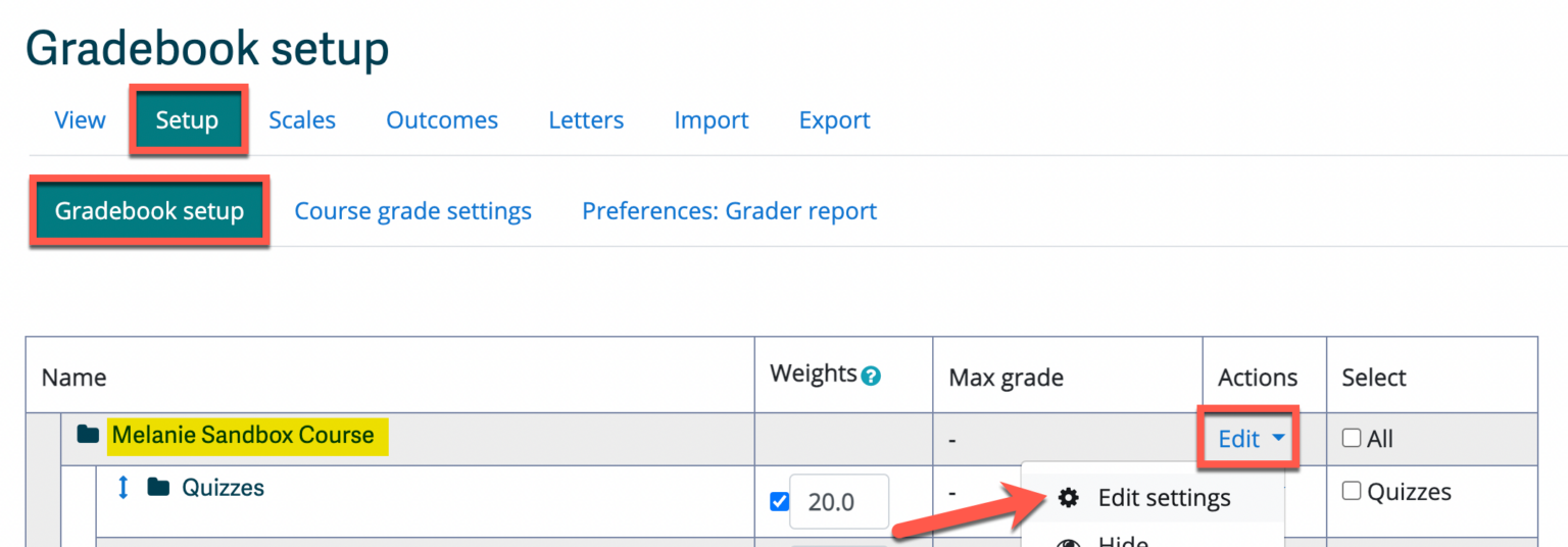 Gradebook – Moodle Orientation