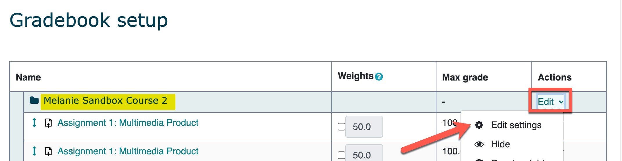 Gradebook – Moodle Orientation