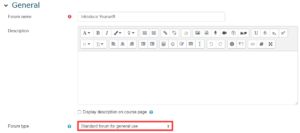 Forum Settings – Moodle Orientation