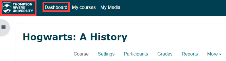 Moodle Dashboard – Moodle Orientation